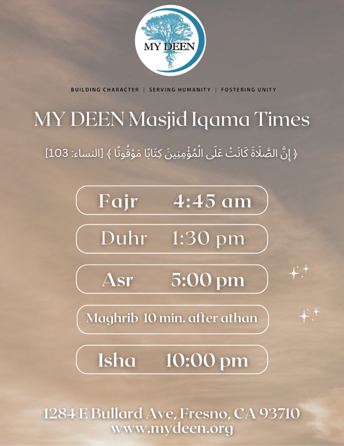 Daily Iqama Times - MY DEEN